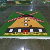 China PE PP Backing Artificial Grass Logo Color Pattern Synthetic Turf Mini Football Carpet for sale