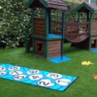 China PE PP Backing Artificial Grass Logo Color Pattern Synthetic Turf Mini Football Carpet for sale