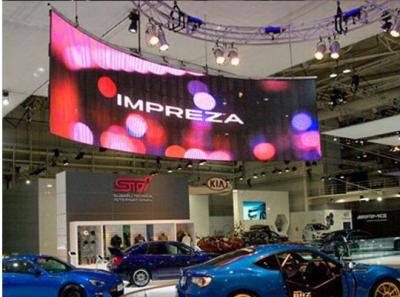 China Curve Curtain Led Display Advertising / Soft Round LED Display Super Slim for sale