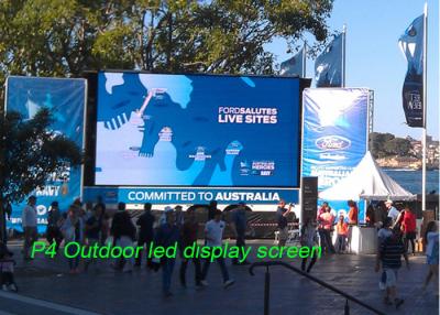 China HD Full Color LED Panel Outdoor P4 / SMD 3 in 1Advertising LED Screen with 6500cd/㎡Brightness for sale