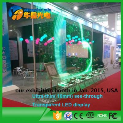 China Transparent Glass Window Video Wall Led Screen Full Color 6000cd/sq.m for sale