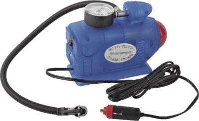 China Blue Rocket Shape 3 In1 Lamp Pressure Mesure Car Air Compressor Fast Inflation 12V for sale