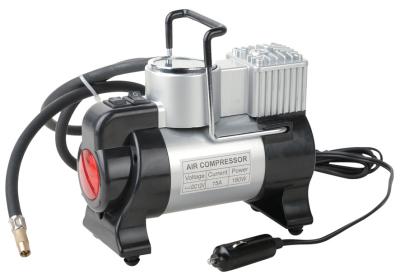 China Silver and Black Metal Air Compressor For Car Inflation With Led Light for sale