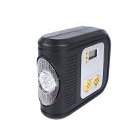 China Portable Plastic Car Air Compressor Digital Display Dc12v  Inflate Tire Pump With Lamp Cloth Bag for sale