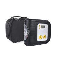 China Portable Plastic Car Air Compressor Digital Display Dc12v  Inflate Tire Pump With Lamp Cloth Bag for sale