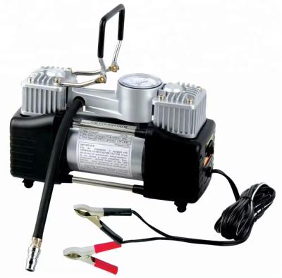China Portable Metal Vehicle Double Cylinder Air Compressor With Gauge for sale