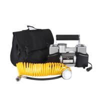 China Portable Tire Pump DC 12 Volt Metal Tire Inflator Car Air Compressor For Truck With Cloth Bag for sale