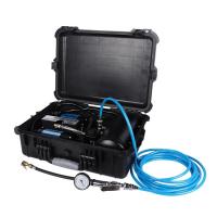China Heavy Duty Double Cylinder Car Air Compressor For Car Tire Inflation With Plastic Box for sale