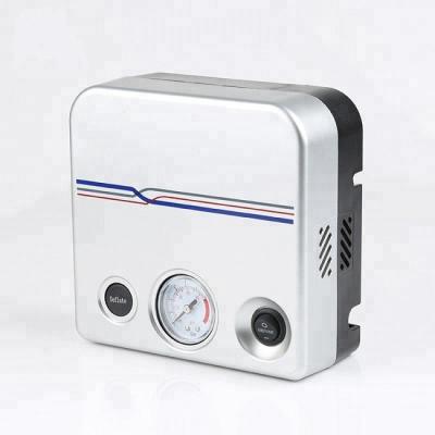China Silver Mini Handy Vehicle Air Compressors Dc 12v With Deflating Function for sale