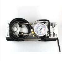 China Double Cylinder Metal Car Air Compressor DC12Volt With Pressure Gauge for sale