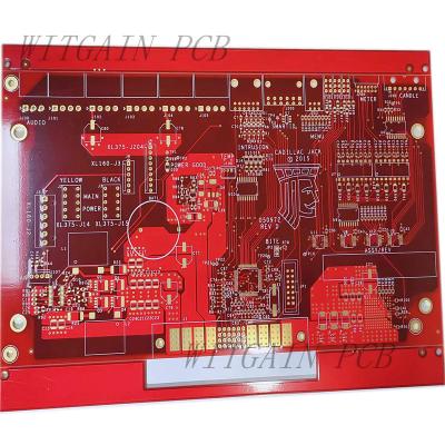 China 8 Layer Multilayer Circuit Board Red Solder Printed 50 Ohm for sale