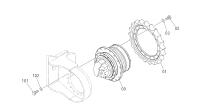 China ZX160 ZX160-1  ZX160LCT, ZX185USR 4447928  Excavator Final Drive Travel Motor Assembly Walking Drive Reducer Belparts for sale