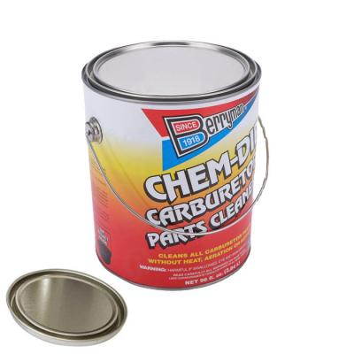China 1 liter Paint Can With Lever Lid Metal Round Tin Can Packing For Glue And Coating for sale
