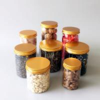 China Aluminum Screw Lid Food Storage Jar Dia 55mm Plastic Clear Tea Coffee Sugar Canisters for sale