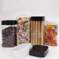 China Transparent Round Plastic Canisters 520ml Pet Resin Square Food Storage Canister for sale