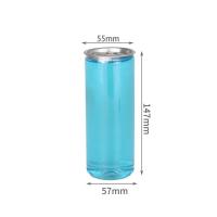 China 600ml PET Clear Plastic Soda Cans Round Disposable Pop Can Impact Resistant for sale