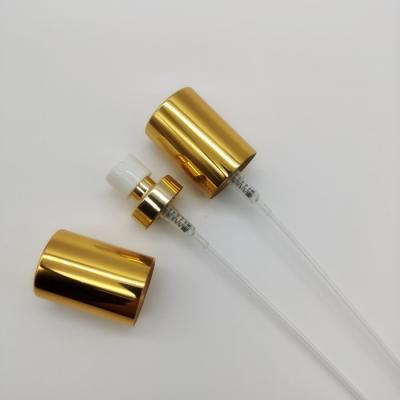 China 18mm Crimp Spray Pump Golden Metal Perfume Bottle Spray Pump With Over Cover for sale
