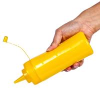 China Food Grade LDPE Ketchup Mustard Dispenser 16 Oz Squeeze Bottle With Cap for sale