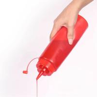 China Food Grade LDPE Ketchup Mustard Dispenser 16 Oz Squeeze Bottle With Cap for sale