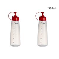 China Bulk Plastic Squeeze Bottles Salad Ketchup Sauce 500ml Squeeze Bottle With Flip Top Cap for sale
