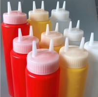China 3 Holes Nozzles Mayonnaise Plastic Squeeze Bottles 350ml Empty Ketchup Sauce Container for sale