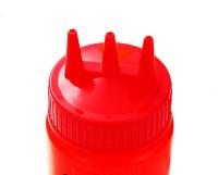 China 3 Holes Nozzles Mayonnaise Plastic Squeeze Bottles 350ml Empty Ketchup Sauce Container for sale