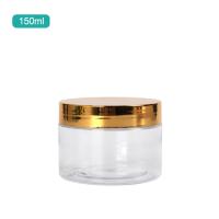 China 250ml Round Plastic Canisters Leakproof SGS PET Cosmetic Cream Jar With Gasket for sale