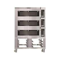 China 16.5kw 18x26 3 Deck Electric Baking Oven 9 Tray Commercial Deck Oven With Steam for sale