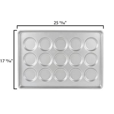 China RK Bakeware China 3 Inch Glazed Aluminumized Steel Hamburger Bun Pan Baking Tray for sale