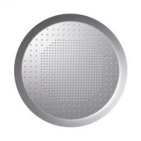 China Perforated Aluminium Baking Tray Round Hard Anodised 16 Inch Perforated Pizza Tray for sale