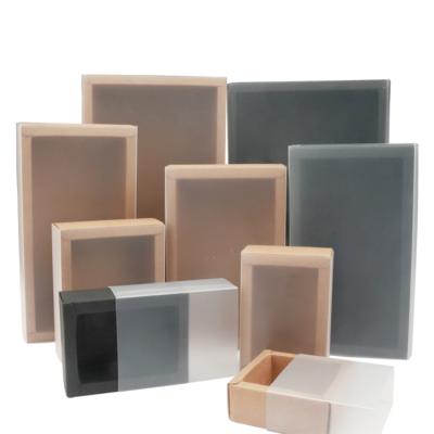 China 350gsm Inner Size Drawer Paper Packing Box Biodegradable Wholesale Custom Gift Tea Paper Packaging With PVC Window for sale