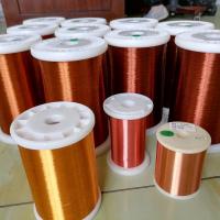 China 0.1mm Polyester Enameled Copper Wire 155 Class Alcohol Soluble Bonding for sale