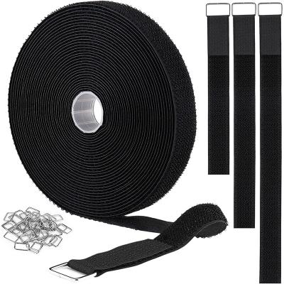 China Nylon Hook And Loop Cable Tie Iron Buckle Adhesive Binding Strap Customization for sale