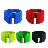 China 10mm Colorful Hook And Loop Elastic Straps Iron Buckle Non Fuzz Textile Sofa Binding for sale