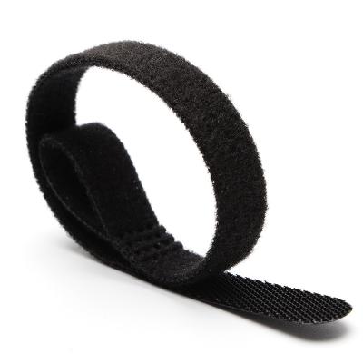 China Black And White P Shaped Cable Hook And Loop Headphone Double Sided 12mm for sale