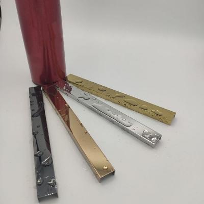 China JIS Standard 304 Stainless Steel U V Profile Tile Trim with Color Plating for Decorative Edge Protection for sale