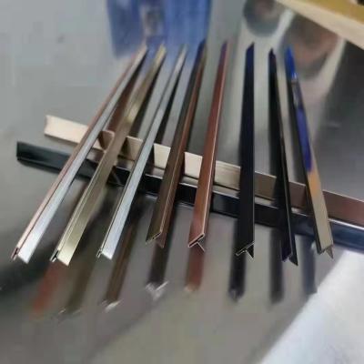 China 0.65mm Thickness 304 Stainless Steel Tile Trim with Customized Size for Wall and Floor Protection for sale