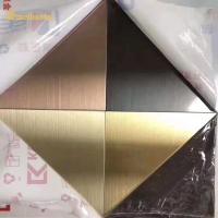 China Four Feet Brushed PVD 201 Stainless Steel Sheet 0.65mm Thickness for sale