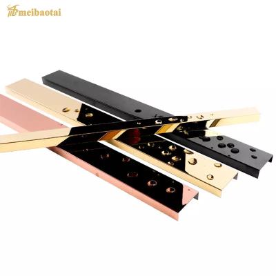 China Gold Mirror Brushed Stainless Steel U Channel Edge Profile with 0.55MM Thickness and Anti Finger Print Feature for sale