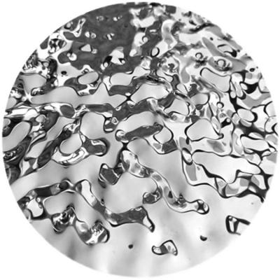 China 304 Grade Silver Mirror Glossy Water Ripple Pattern Stainless Steel Decorative Plate Cold Rolled for sale