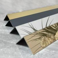 China Golden Mirror L Shape Stair Tile Trim Stainless Steel Metal Tile Profile for sale