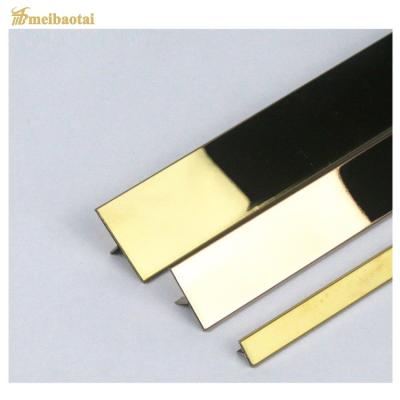 China 304 Stainless Steel Tile Edge Trim T10 X 3048mm with Mirror Surface for Corner Protection for sale