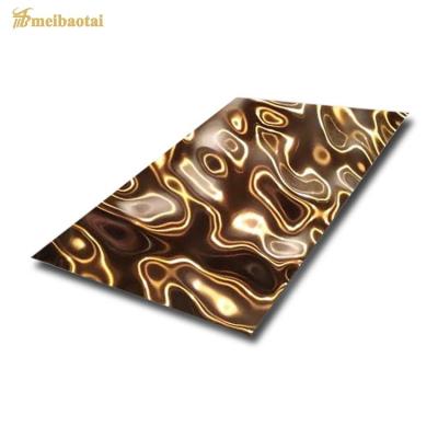 China Pvd Color  Mirror Water Ripple Sheet Decoration Plate , Wall , Ceiling , Hotel , Project for sale