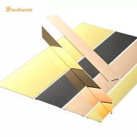 China Gold Mirror Stainless Steel Tile Trim 8FT Length JIS Standard Flat Strip for Decorative Tile Work for sale