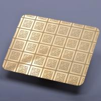 China PVD Color Gold 8K Super Mirror Etched Stainless Steel Sheet 304 Grade for Elevator Applications for sale