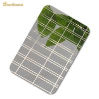 China Super Mirror Silver Etched 304 Stainless Steel Sheet with 0.95MM Thickness for Ceiling and Wall Applications for sale