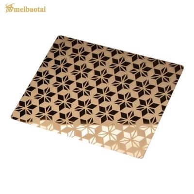 China 1.0mm Thickness 304 Stainless Steel Etched Decorative Sheet Four Feet Size for sale