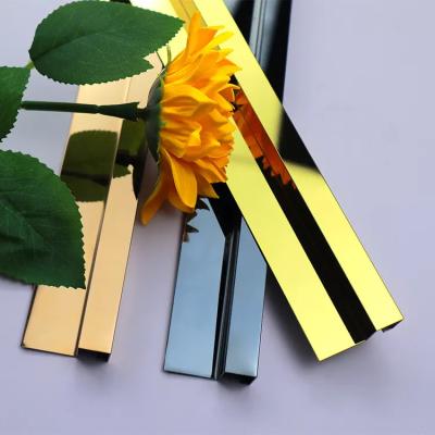 China Customized Punch Free Stainless Steel Corner Strips Decoration Tile Trim for sale