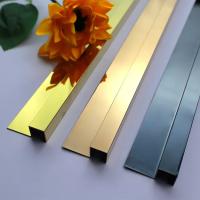 China Stainless Steel Mirror Hairline Tile Trim M Profile Gold / Rose Gold / Black Color for sale