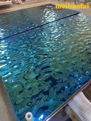China ASTM SS304 Blue Mirror Water Ripple Stainles Steel Sheet Deocration Plate for sale